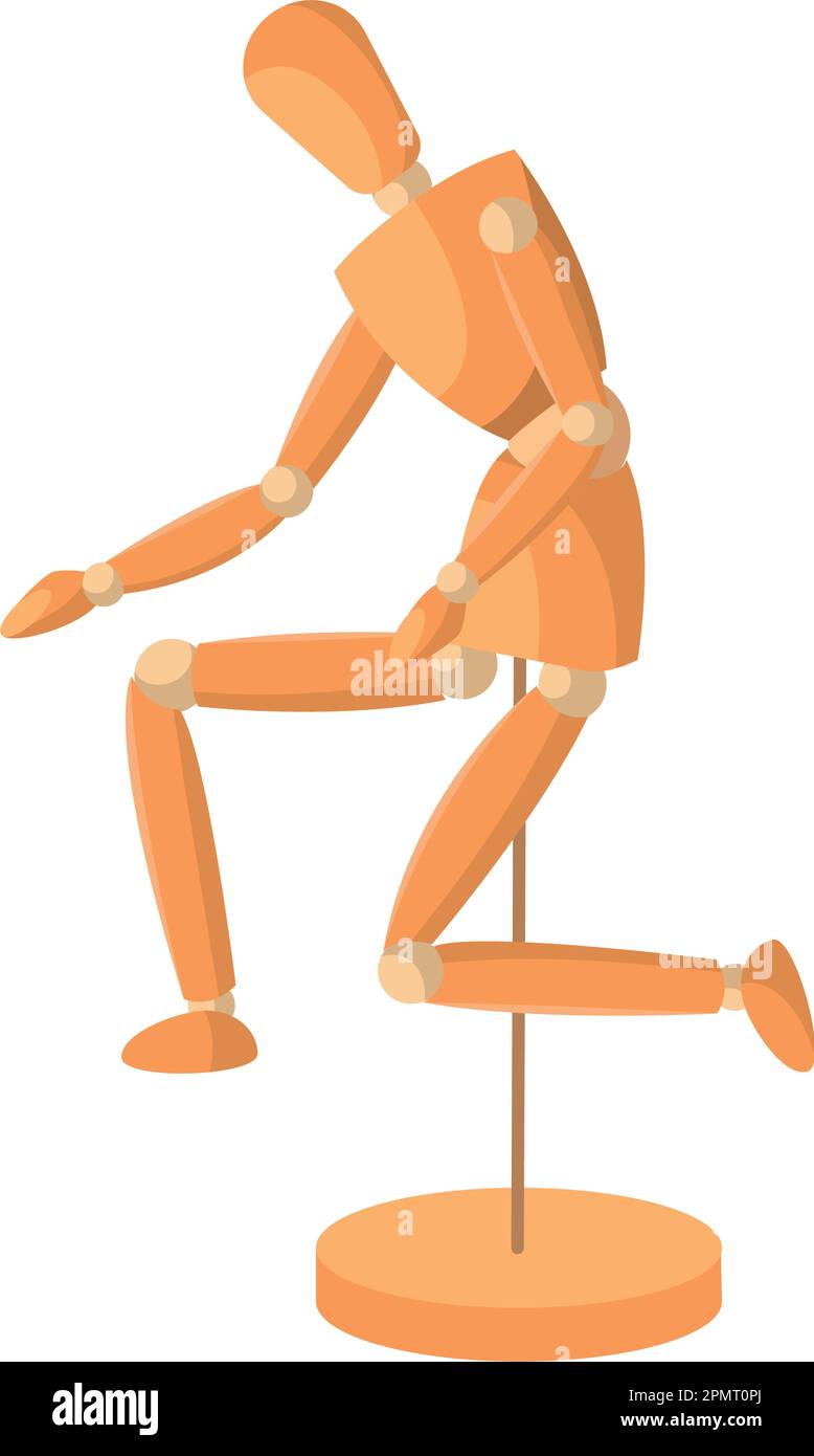 Isolated colored wooden mannequin model icon Vector Stock Vector Image ...