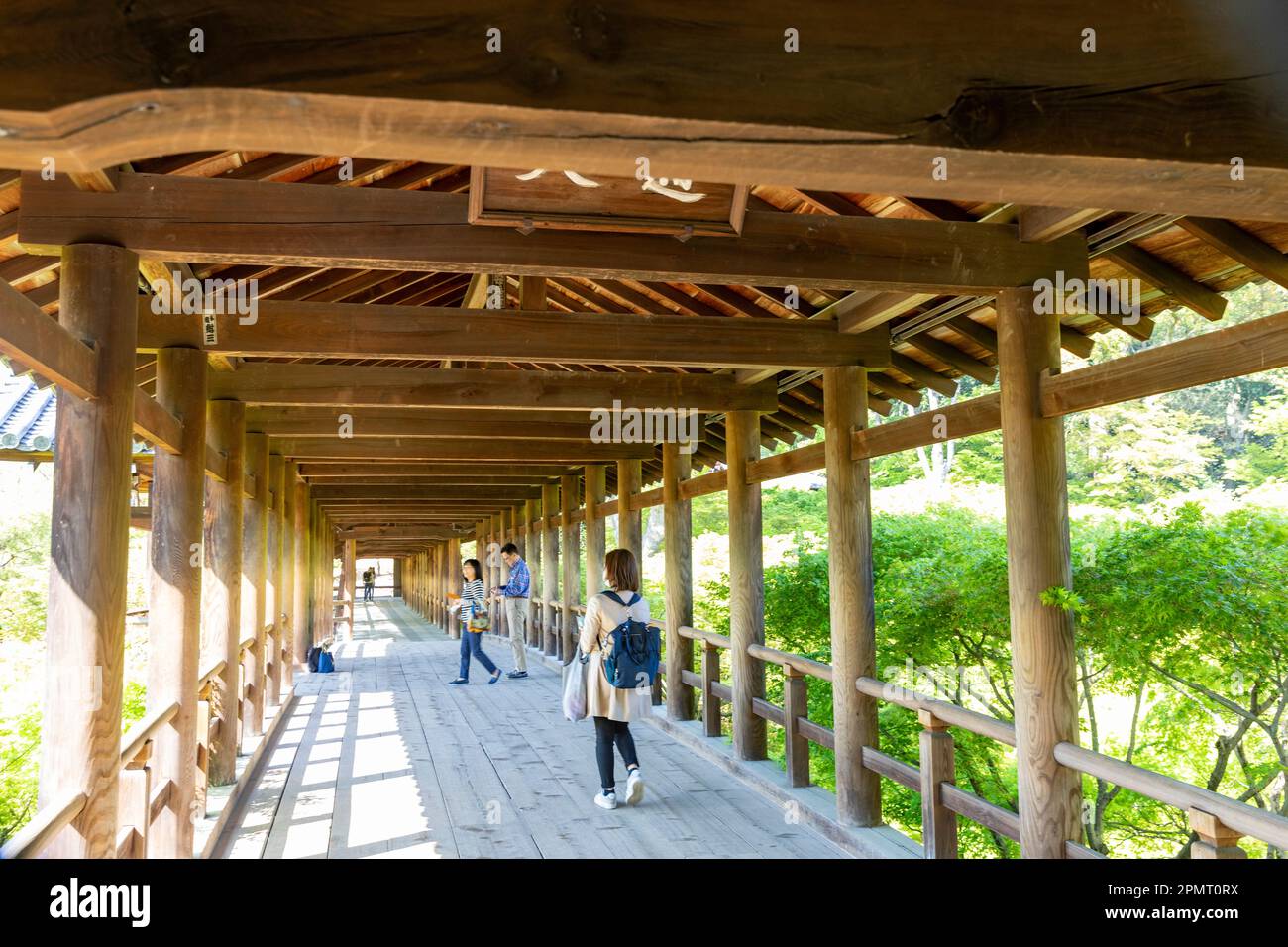 April 2023 Kyoto Japan, Tsutenkyo wooden bridge at Tofuku-ji temple in ...
