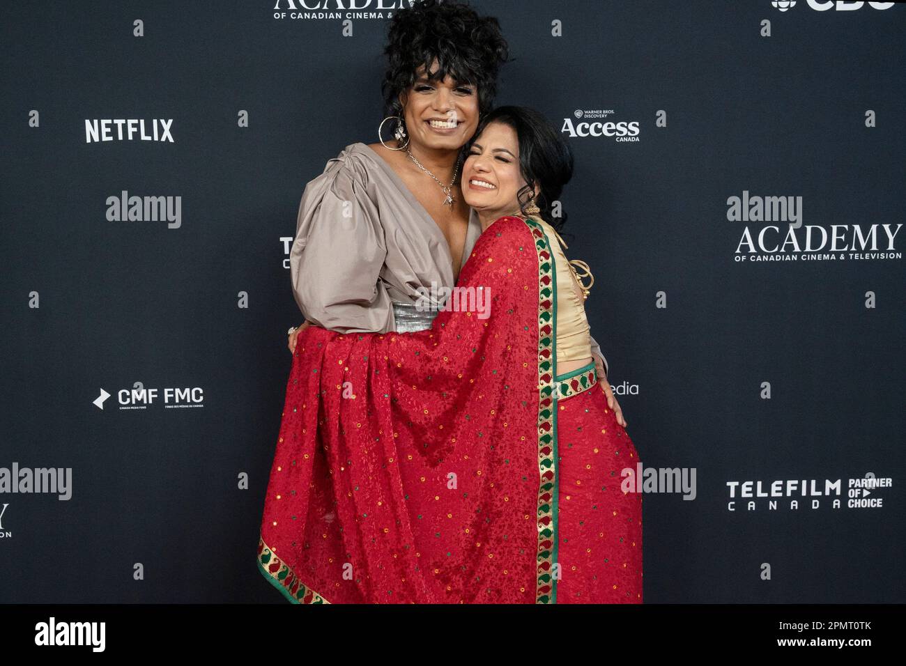 Toronto, Canada. 14th Apr, 2023. Bilal Baig (left) and Ellora Patnaik ...