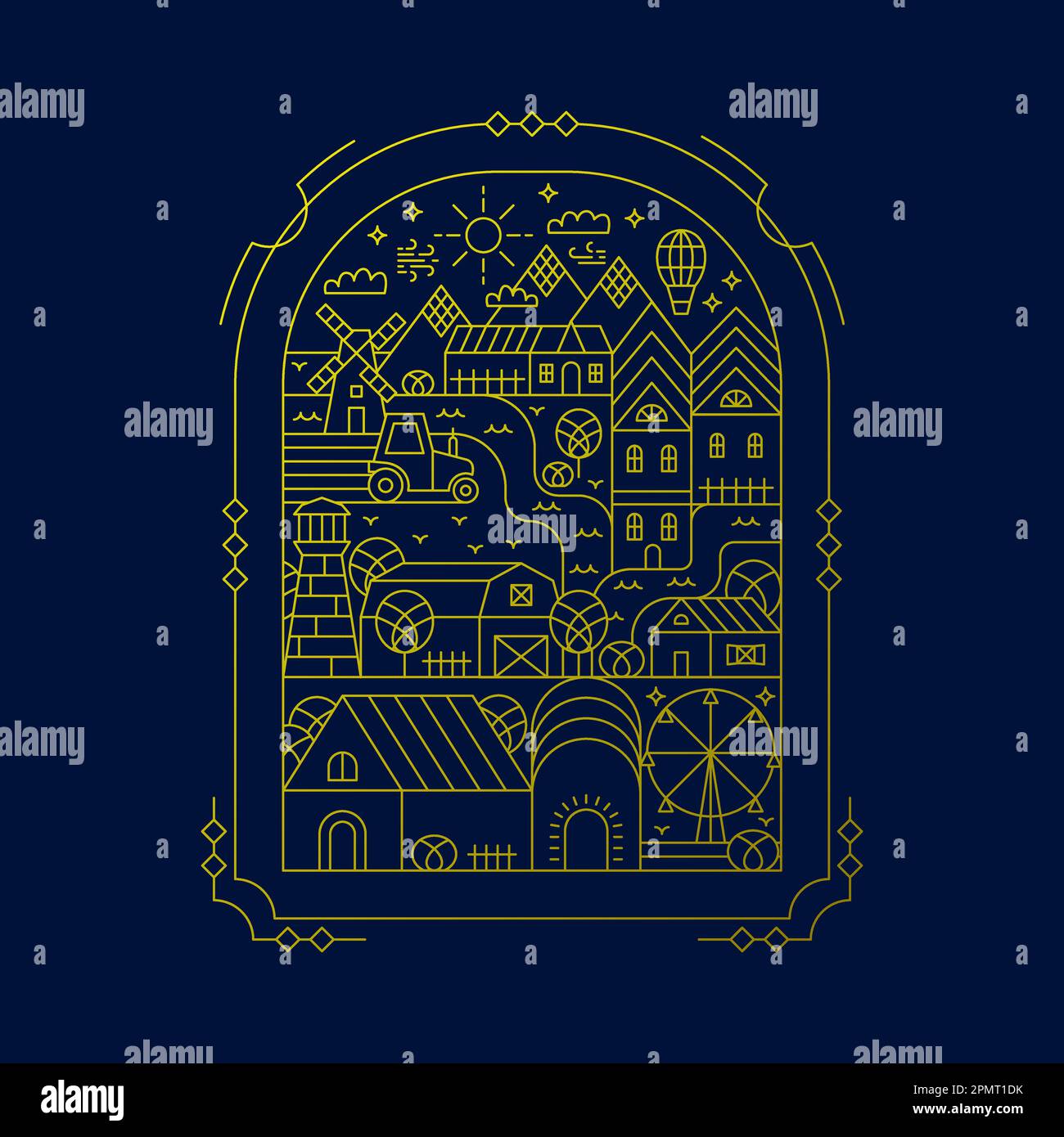 Sign scenic country road Stock Vector Images - Alamy