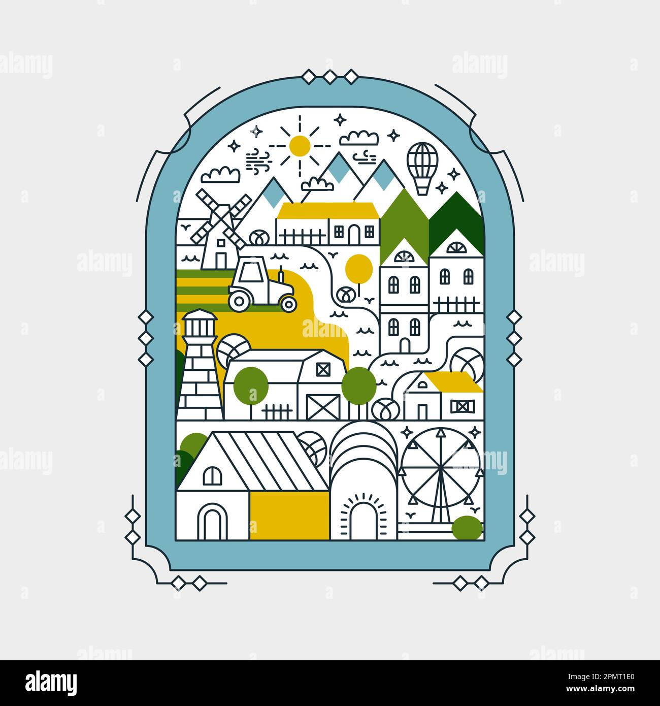 Map Countryside Window Field Stock Vector Image & Art - Alamy