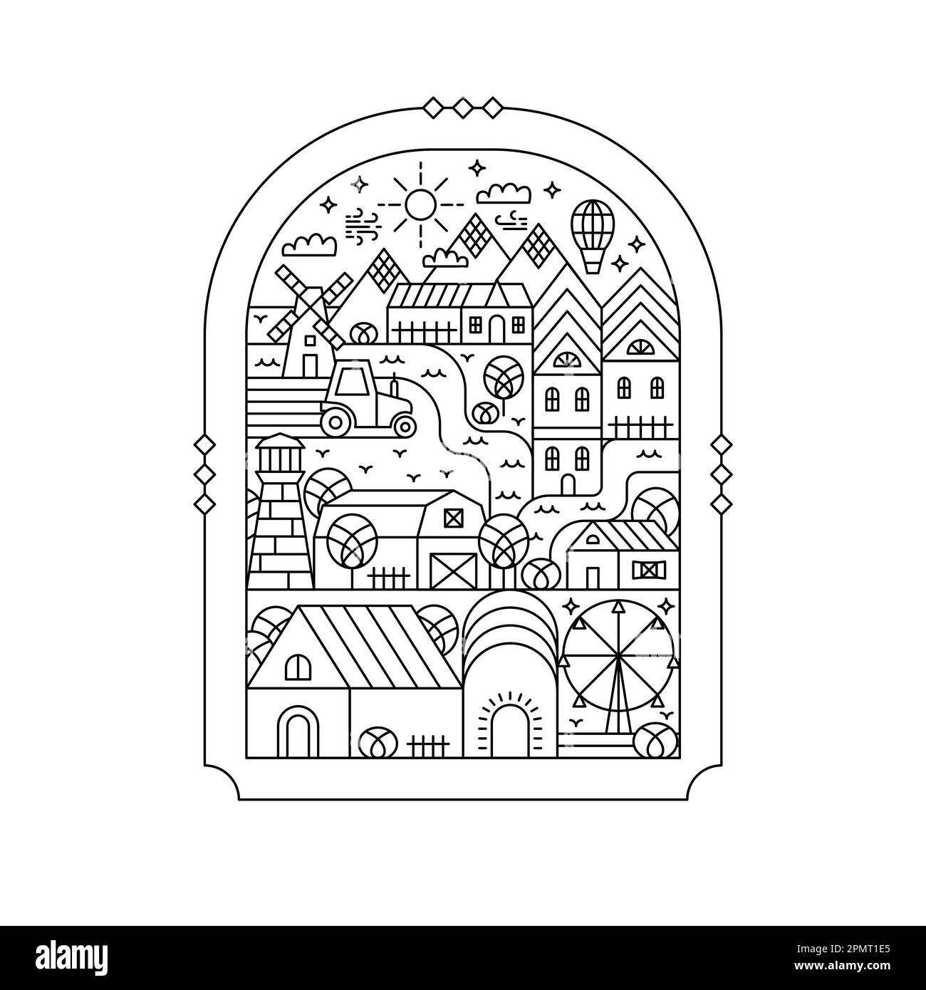 Countryside Colouring Book Stock Vector Image & Art - Alamy