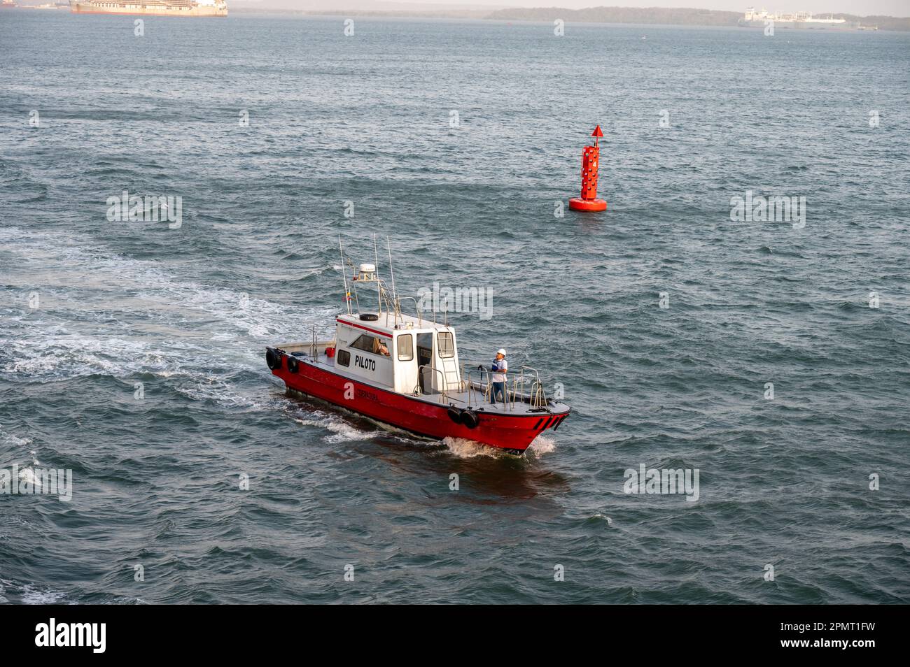 Cartagena, Colombia - March 31, 2023: Pilot boat alongside a cruise ...