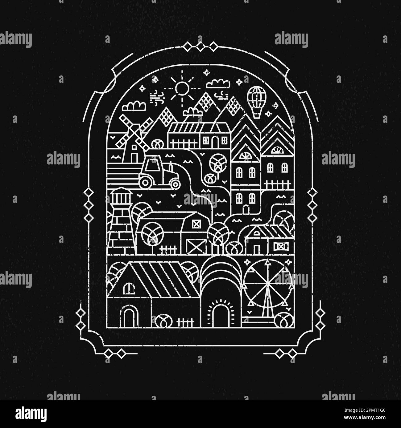 Dark Map Countryside Field Stock Vector Image & Art - Alamy