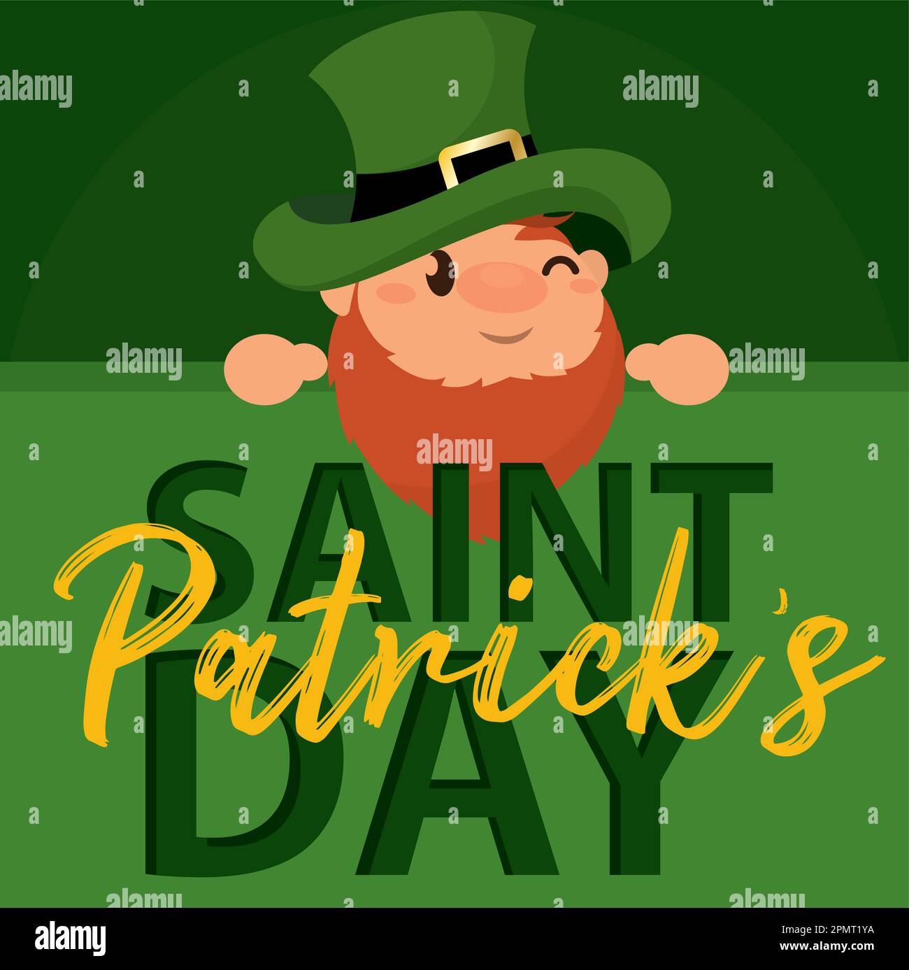 Cute traditional irish elf with hat Saint patrick day poster Vector ...