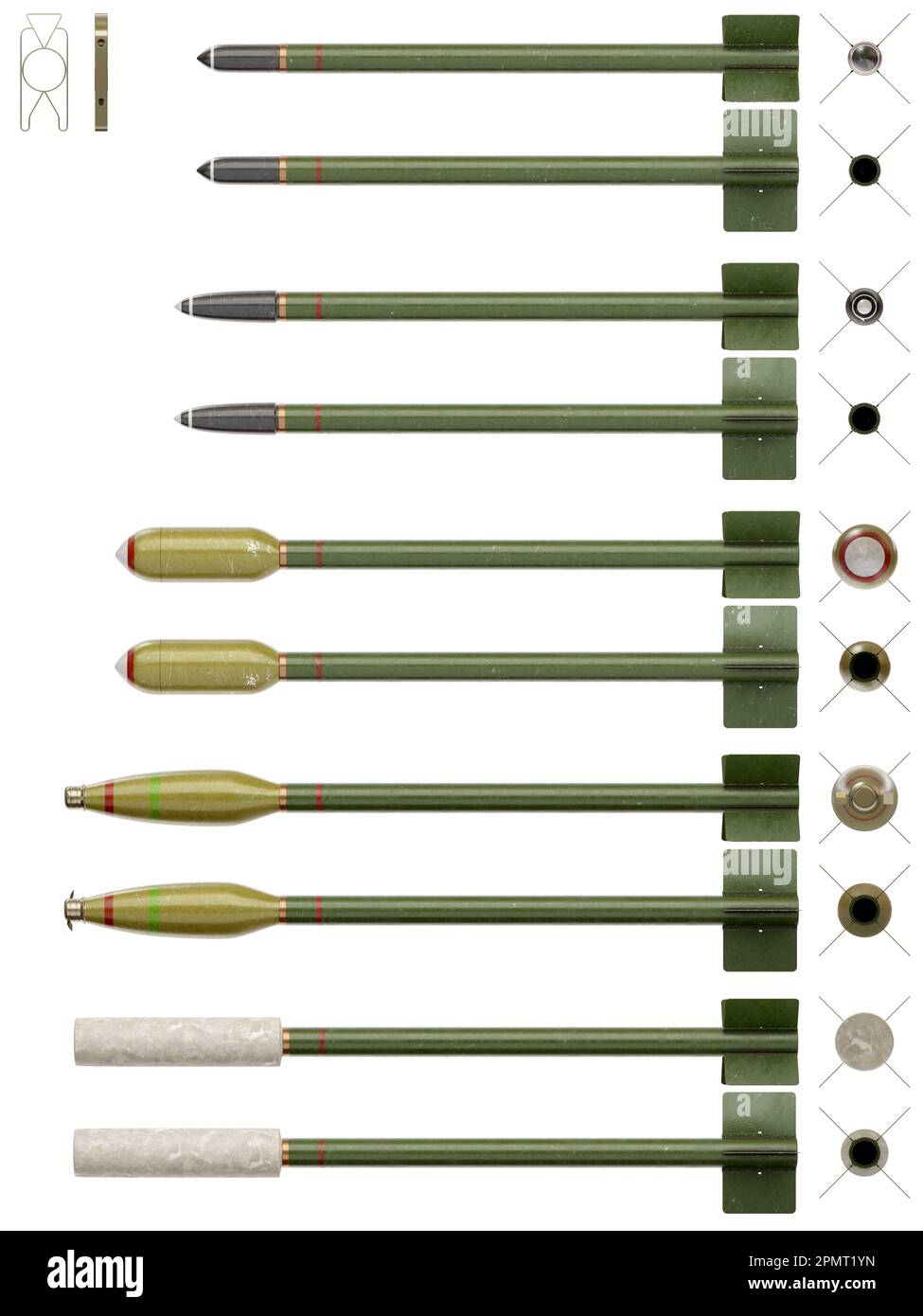 3d render illustration of a aircraft rockets set from world war era in ...