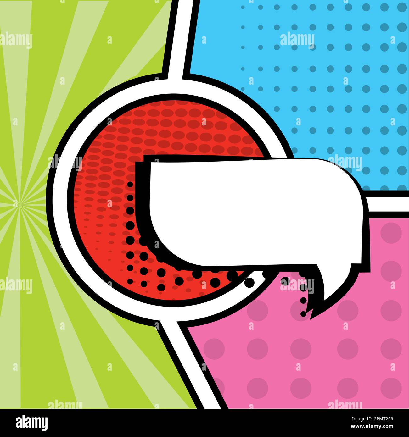 Colored comic page with halftone effect and comic bubbles Vector Stock Vector Image & Art - Alamy