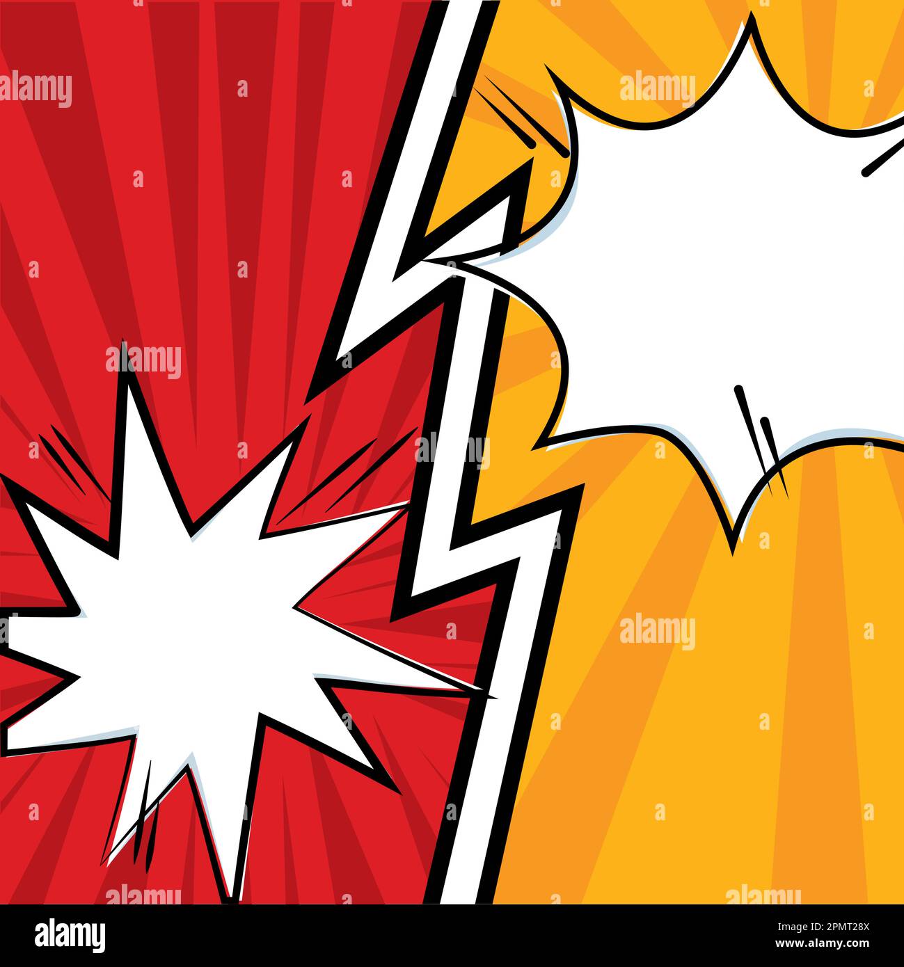 Colored comic page with halftone effect and comic bubbles Vector Stock Vector Image & Art - Alamy