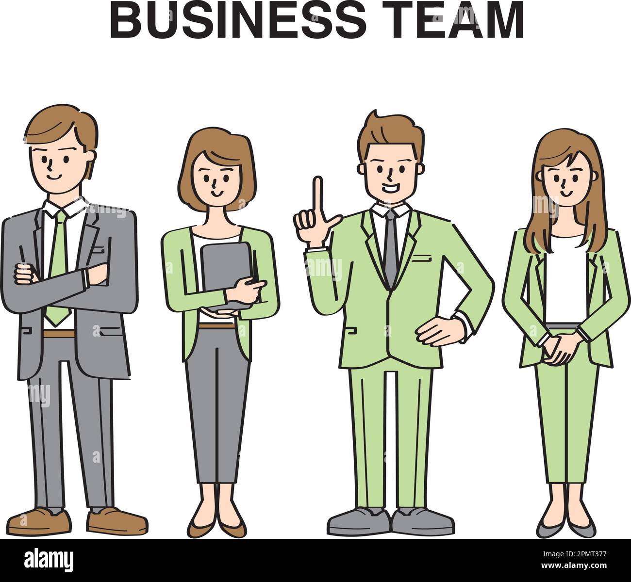 Illustration of four people working together Stock Vector Image & Art ...