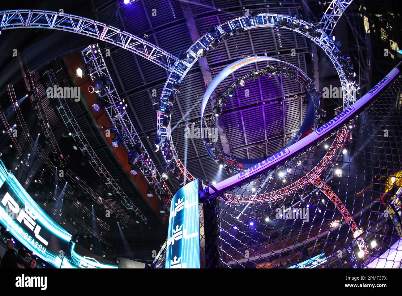 Las Vegas, NV, USA. 14th Apr, 2023. A view of the PFL SmartCage prior ...