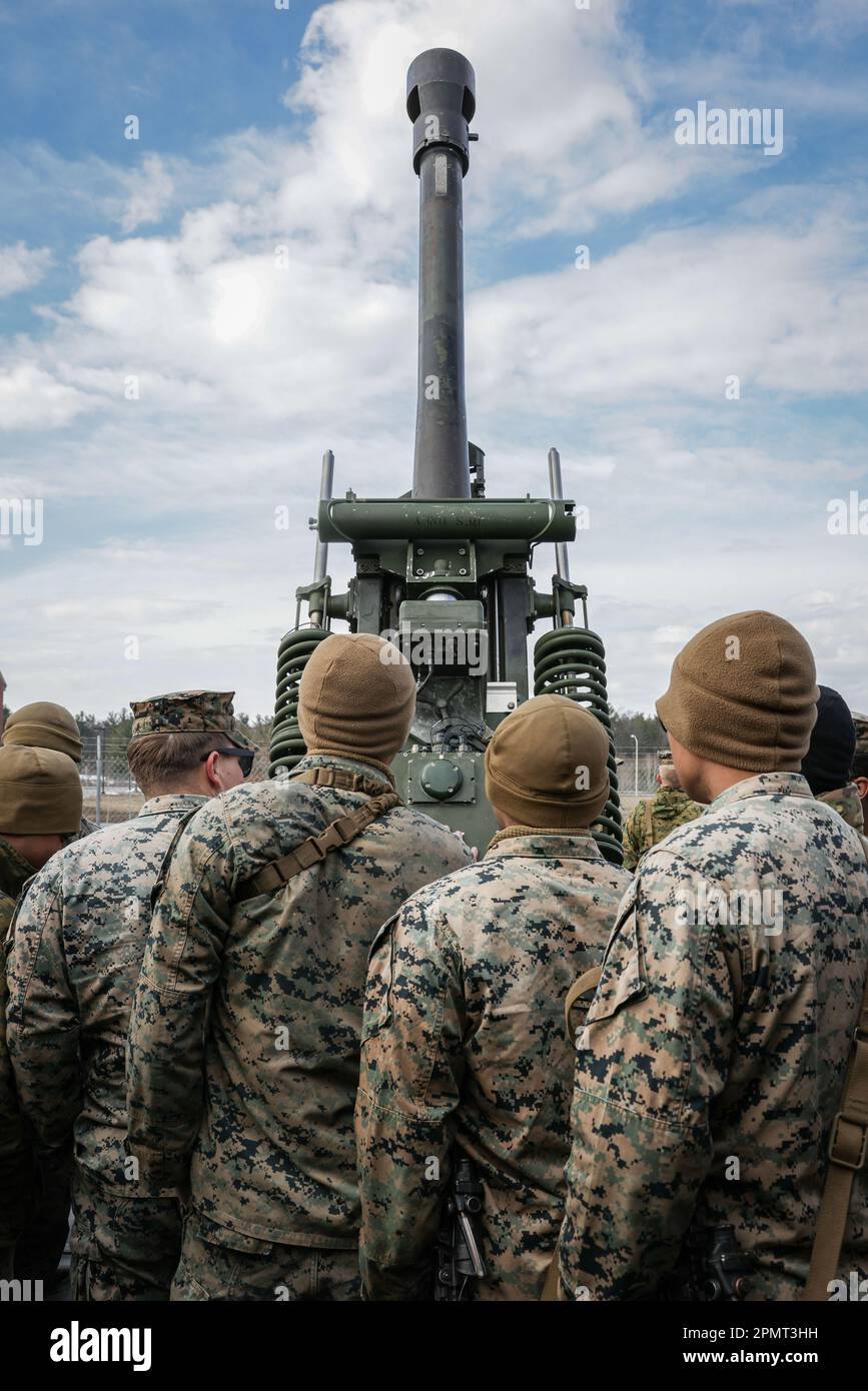 U.S. Marines and Sailors with 1st Battalion, 10th Marine Regiment, 2d Marine Division learn ...