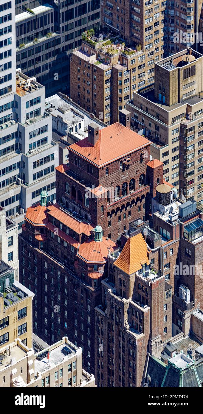 View from above: The red tile roofs and copper cupolas of the former ...