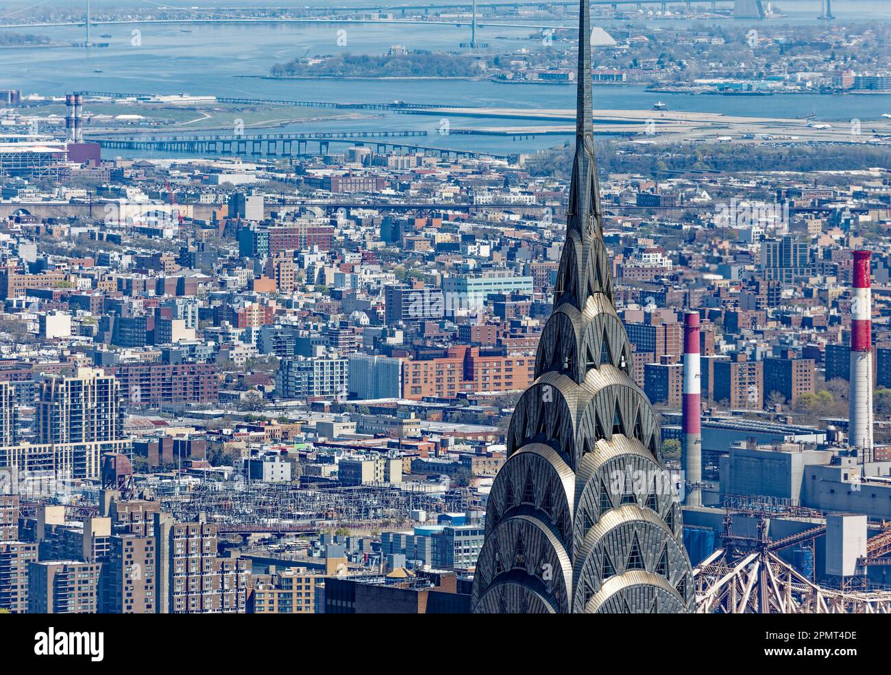 View on high: New York City icon Chrysler Building’s stainless steel ...