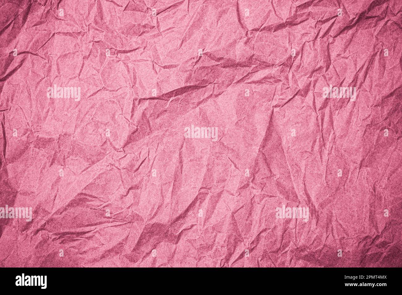 Top view of wrinkled textured paper. Pink crumpled paper texture ...