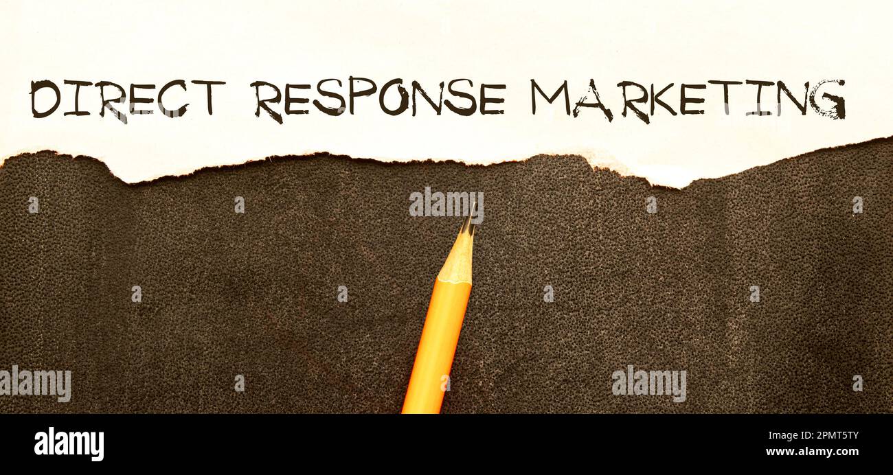 direct response marketing, text on white paper on a light background ...