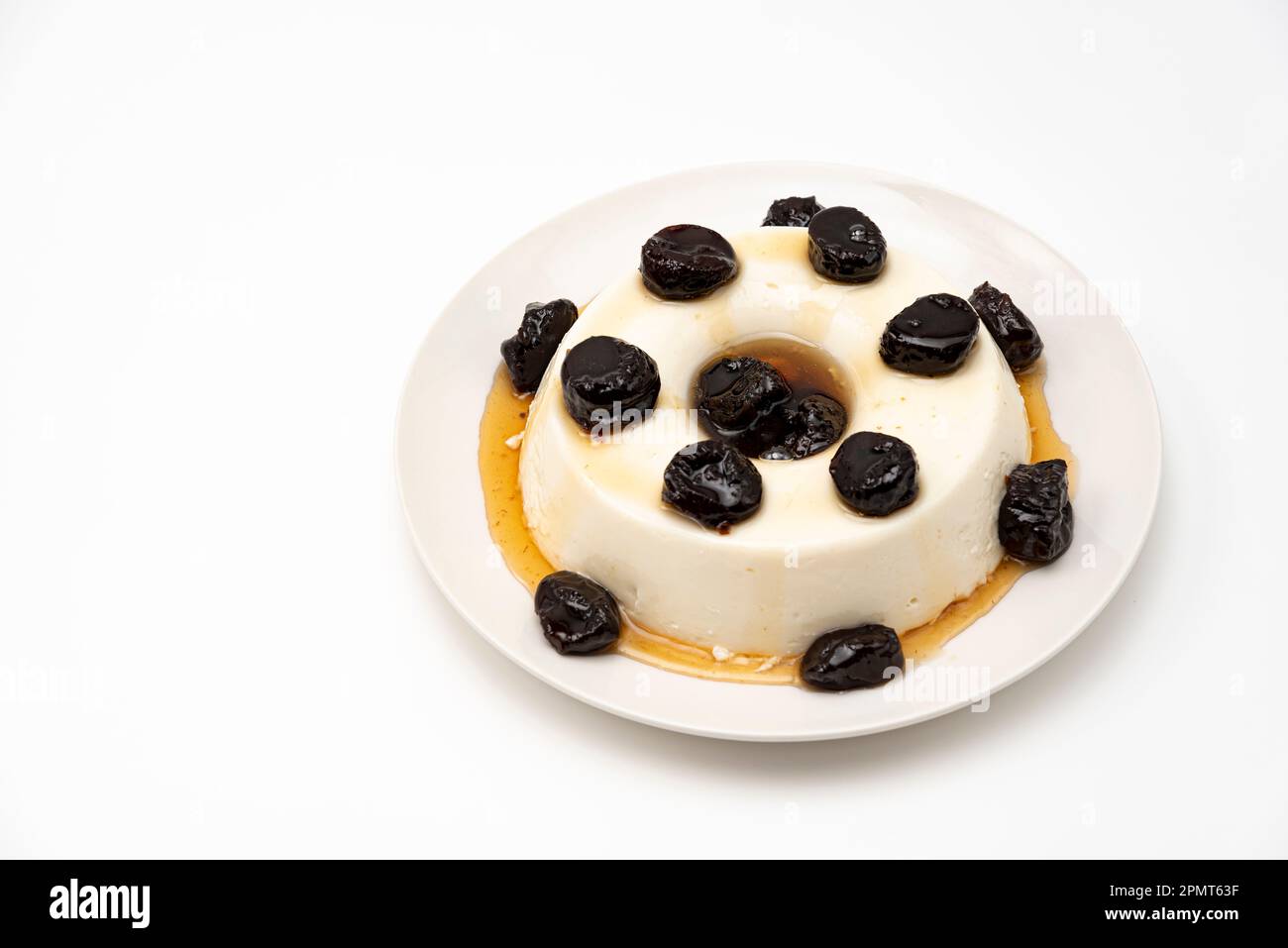 Delicious homemade traditional Brazilian dessert known as "Manjar" with ...