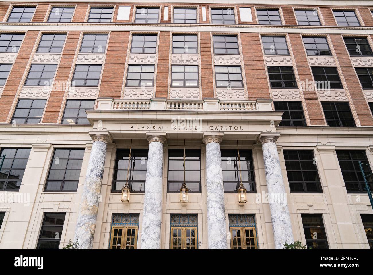 Facade of the Alaska State Capitol Building in downtown Juneau Stock ...