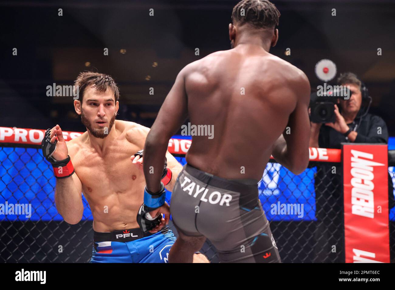 April 14, 2023: (R-L) Welterweight Magomed Umalatov and Dilano Taylor ...