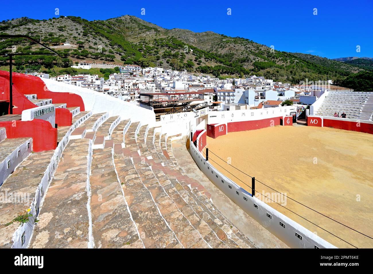 Malaga Mijas Pueblo village the Plaza de Toros bullring seating in ...