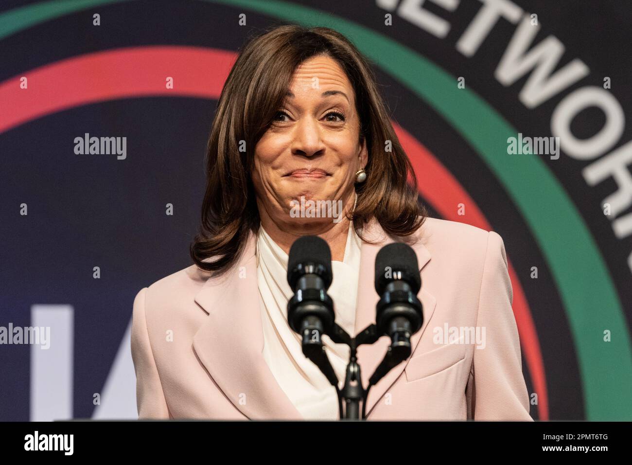 Vice President of the USA Kamala Harris speaks during NAN 2023 ...