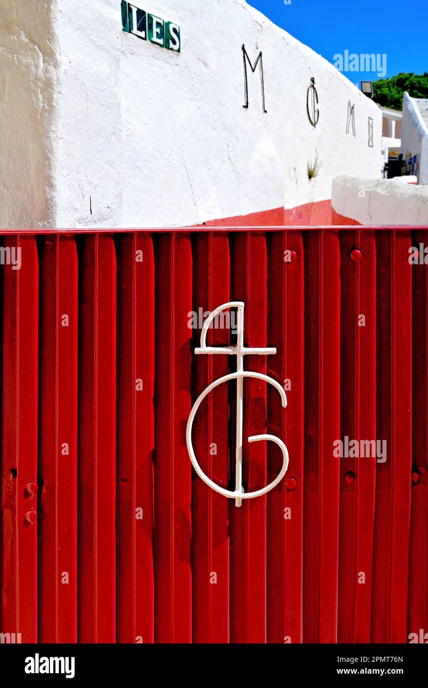Malaga Mijas Pueblo village the Plaza de Toros bullring red gate in ...
