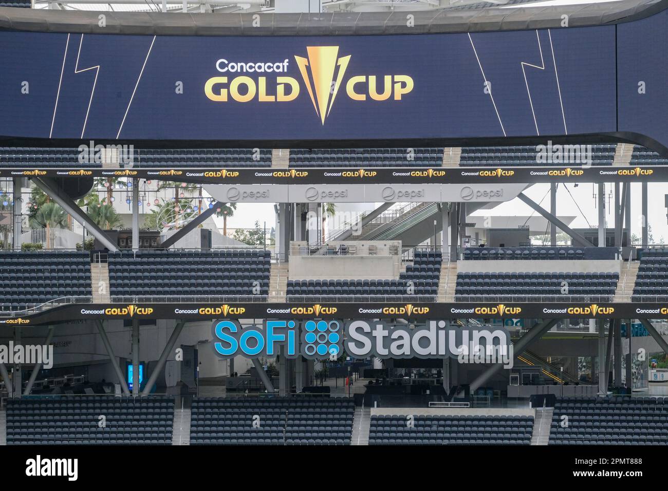 Los Angeles, California, USA. 14th Apr, 2023. Signage of Concacaf Gold ...