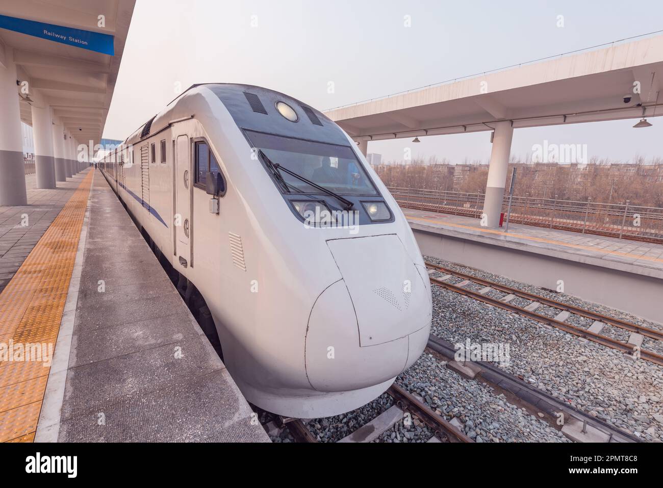 Diesel highspeed train stands by the platform. China Stock Photo - Alamy