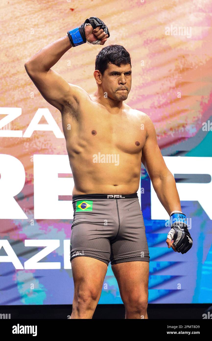 April 14, 2023: Heavyweight Cezar Ferreira walks towards the PFL ...