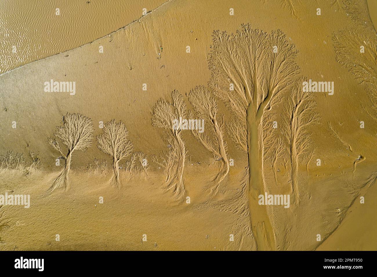 YUNCHENG, CHINA - APRIL 14, 2022 - An aerial photograph shows a magical ...