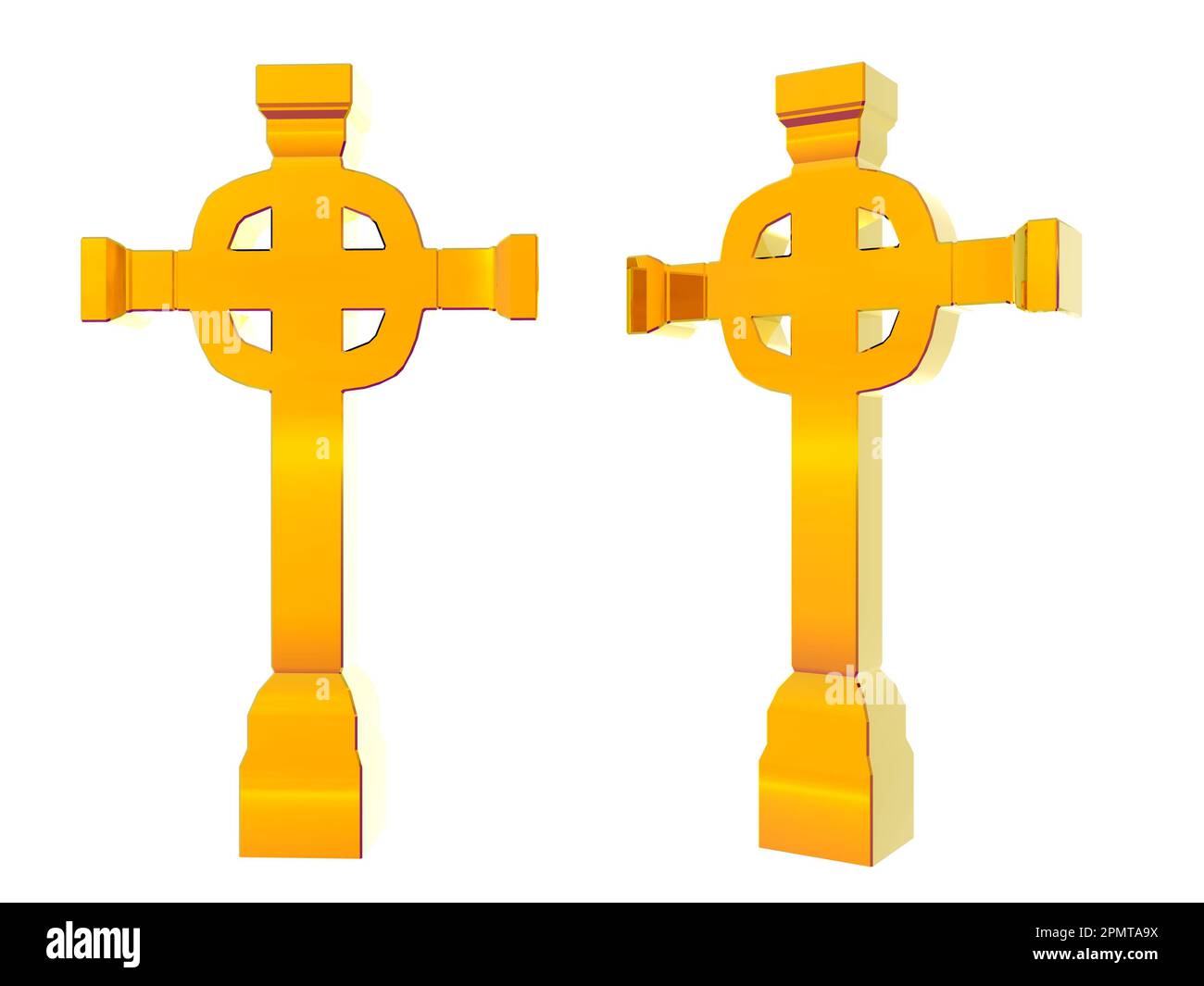 Pair of 3D illustrated golden crosses Stock Photo - Alamy