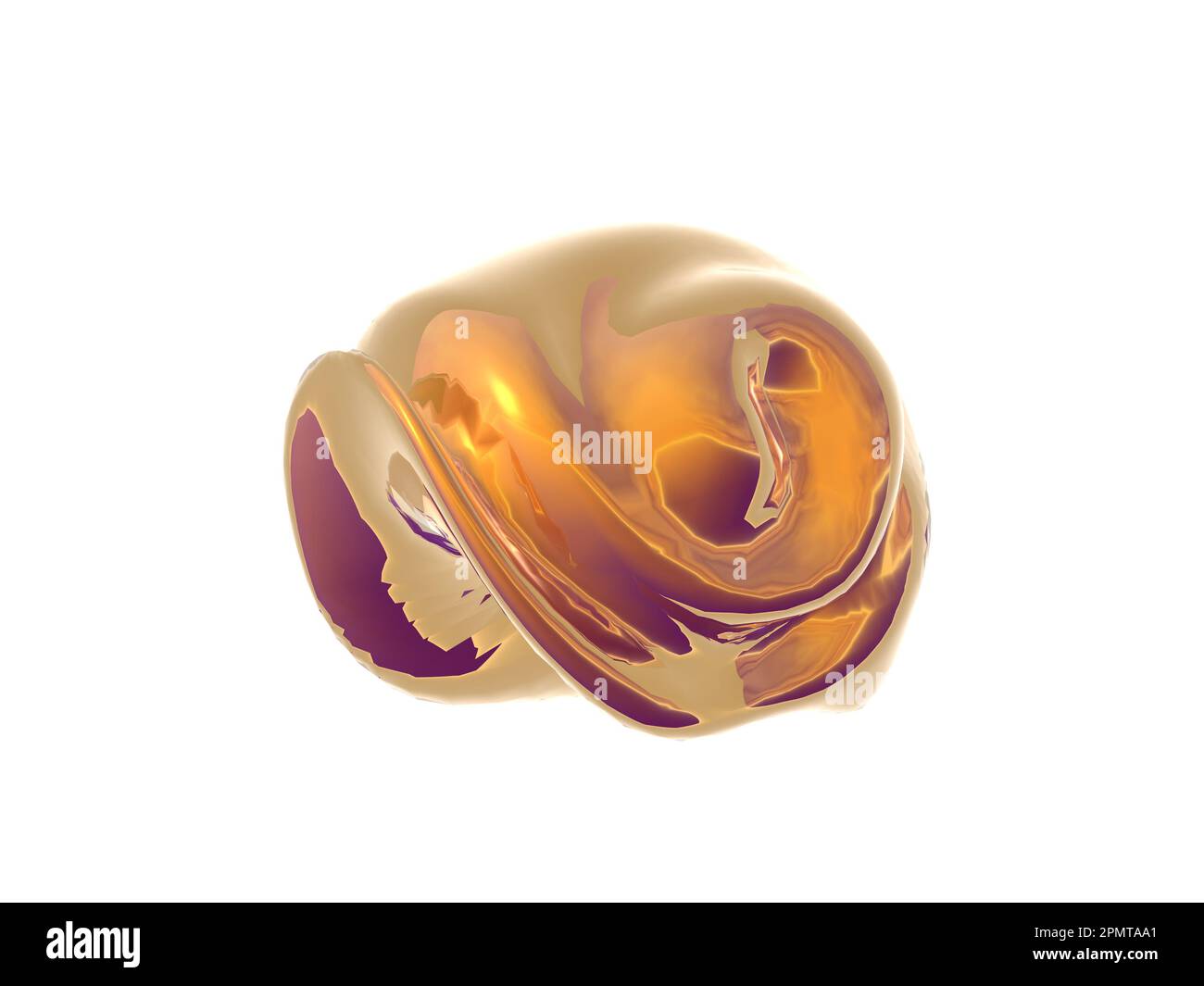 3D Illustration of a golden sea shell Stock Photo - Alamy