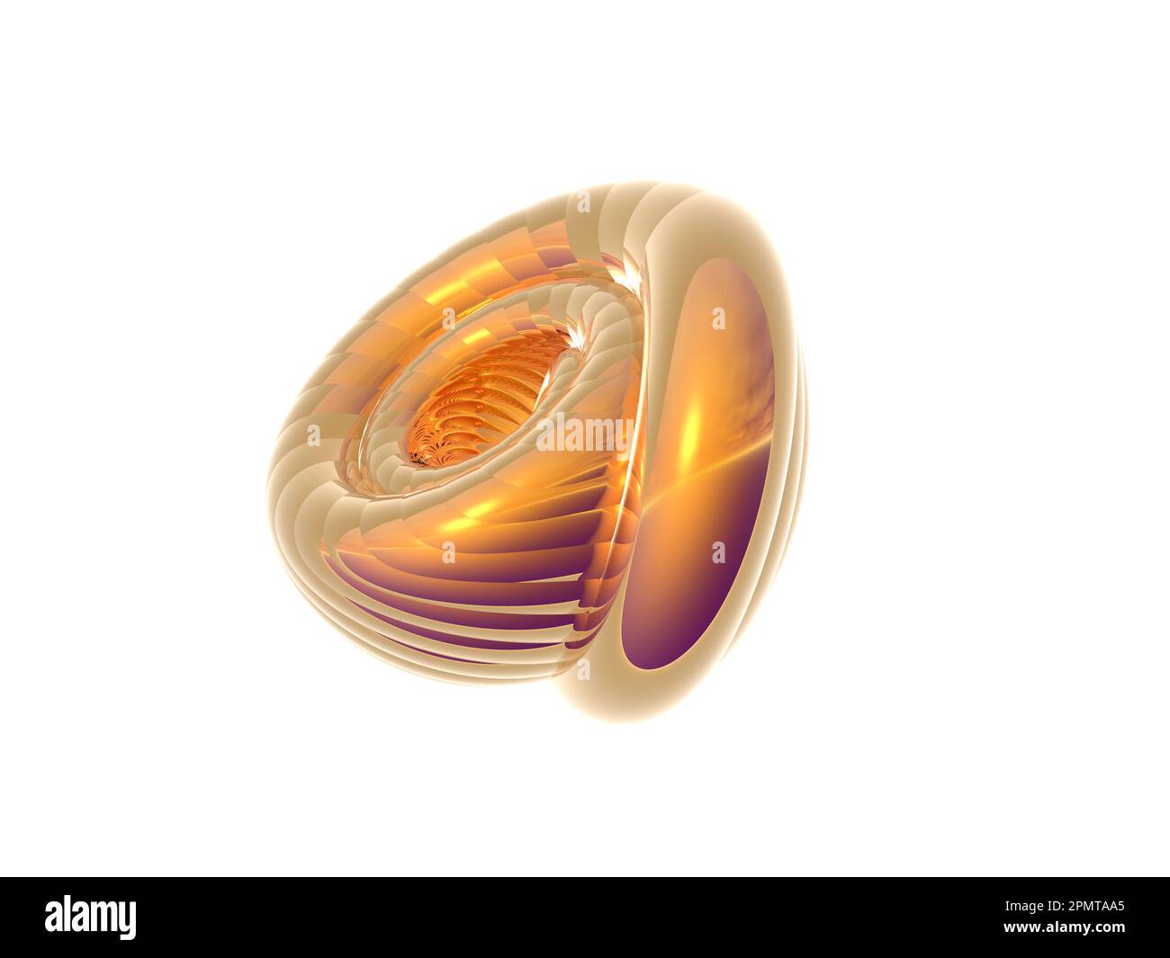 3D Illustration of a golden sea shell Stock Photo - Alamy