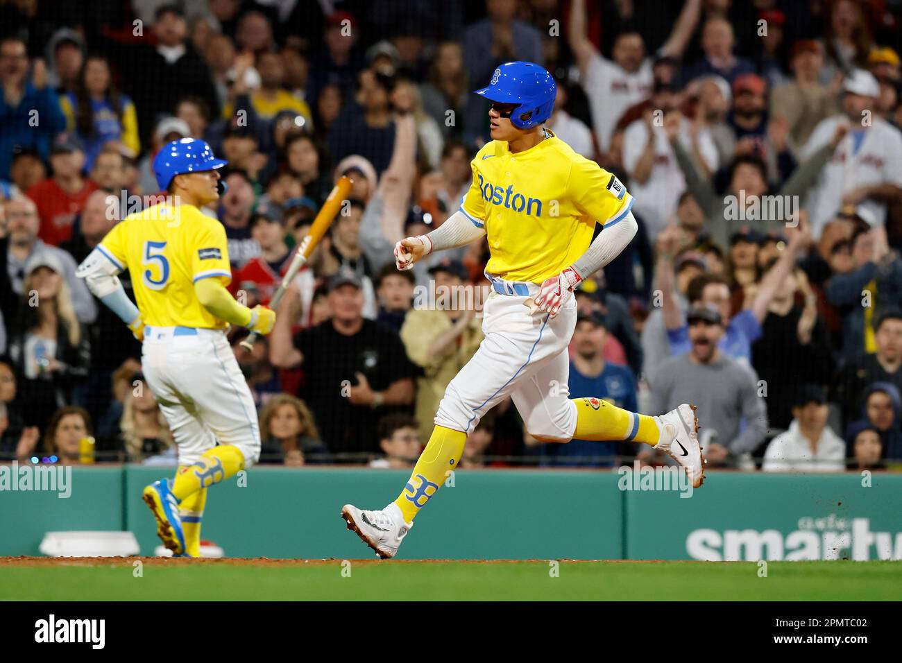 Boston Red Sox's Yu Chang scores against the Los Angeles Angels on a ...