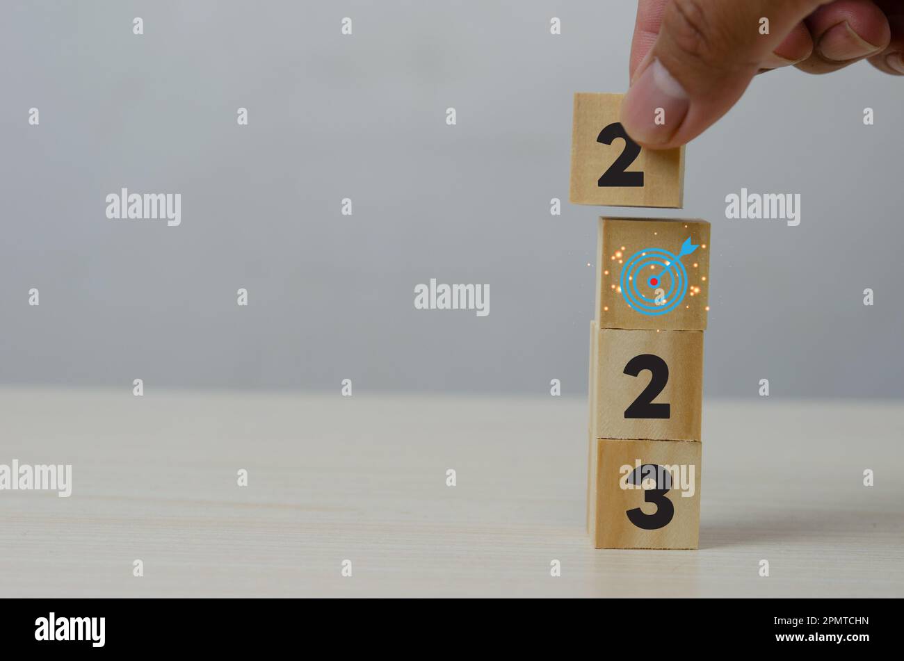 2023 numbers on set of wooden blocks start up concept Stock Photo - Alamy