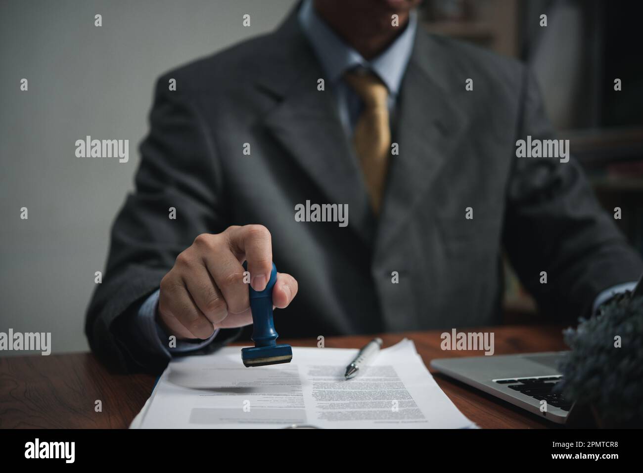 Signing approval record documents stamp confirmation occupation ...