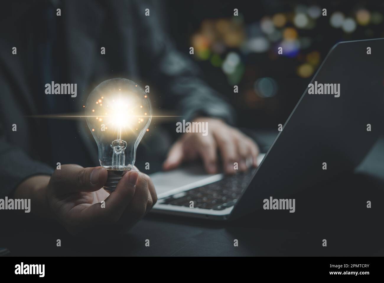 hand hold light bulb.Inspiration and Creativity Concepts.Innovation ...