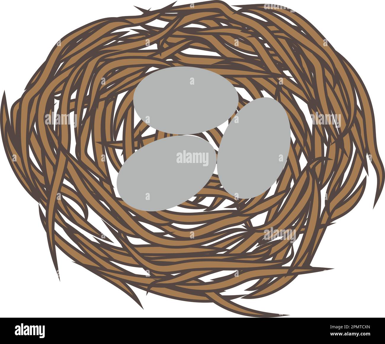 Straw birds nest Stock Vector Images - Alamy