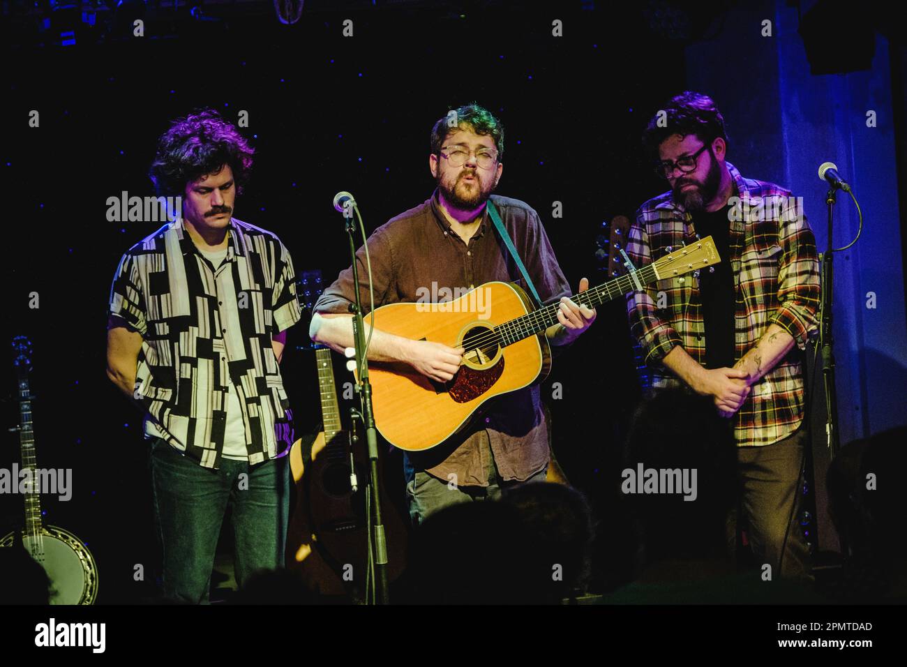 Rubigen, Switzerland. 12th, April 2023. The British folk rock band Bear's Den performs a live ...