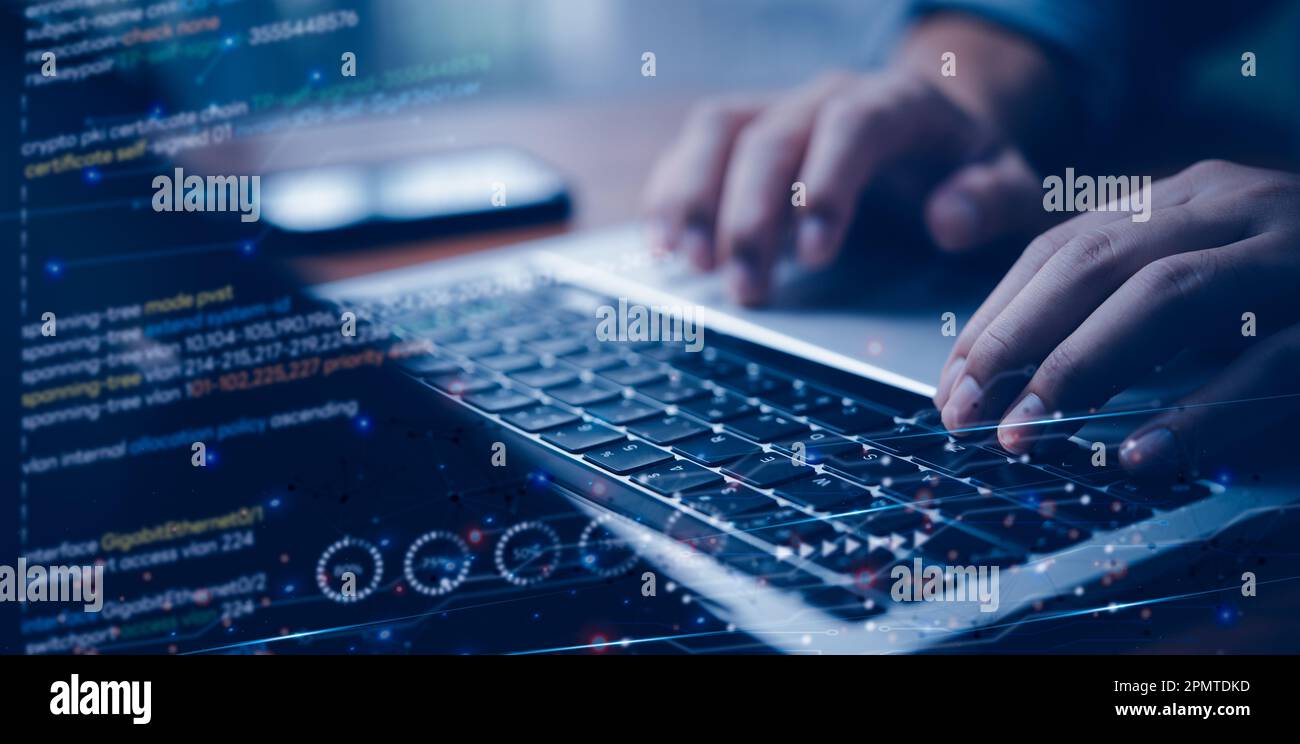 Digital Technology Coding Programmer And Cyber Security Software Development Javascript On