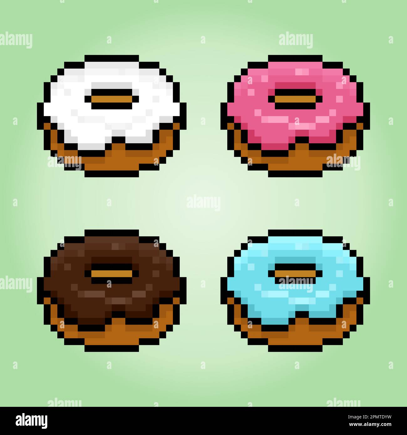 Picture of Pixel Donuts Set. Food in Vector Illustration, Cross Stitch ...