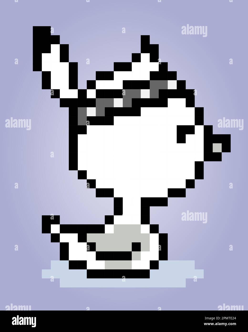 8-bit pixels the duck are swimming. Animal game assets in vector illustrations Stock Vector ...