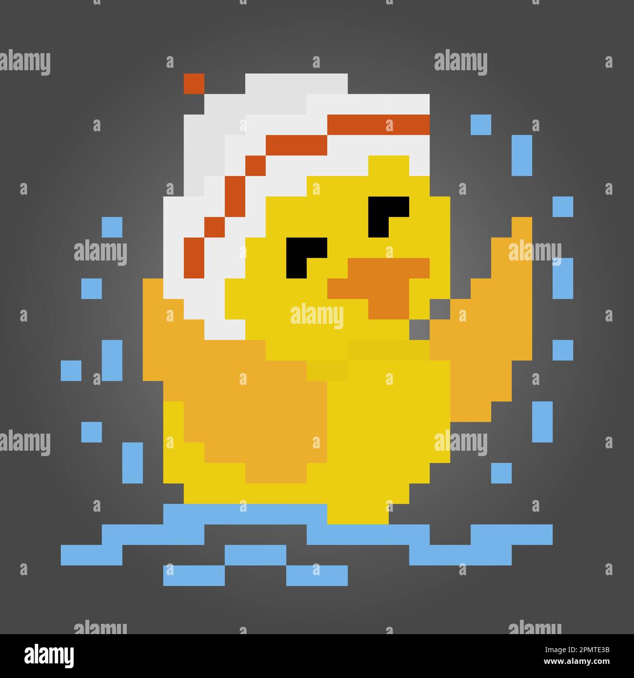 8-bit duck pixels are swimming. Animal game assets in vector illustrations Stock Vector Image ...