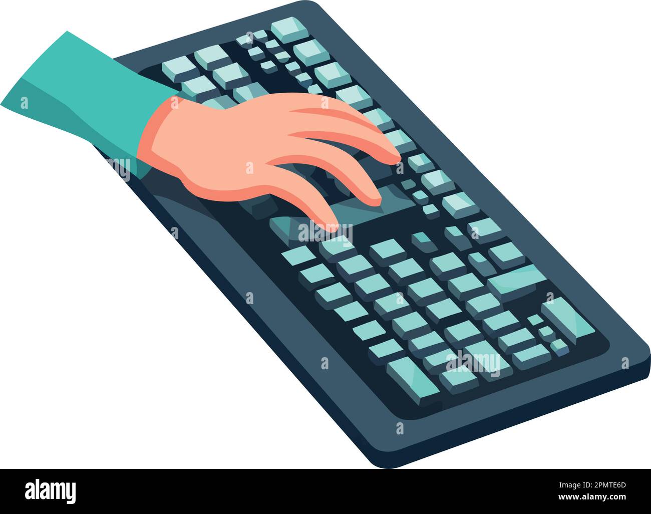 Businessman hands typing computer Cut Out Stock Images & Pictures - Alamy