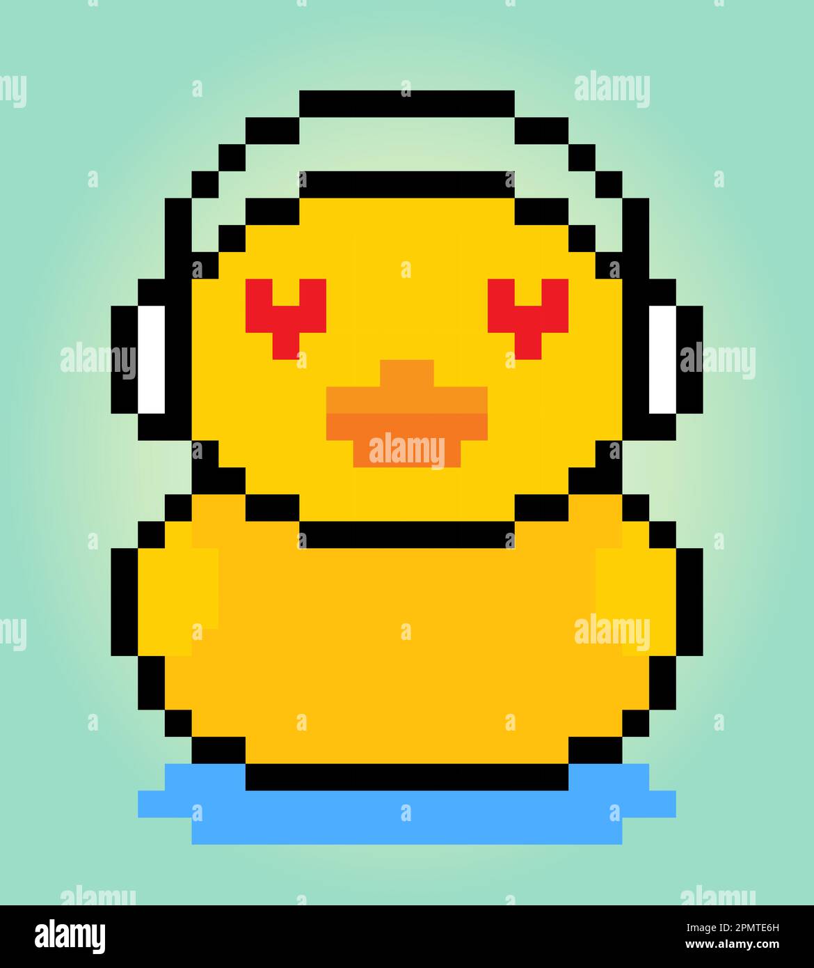 8-bit duck pixels are swimming. Animal game assets in vector illustrations Stock Vector Image ...