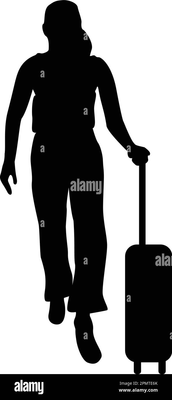 person icon pulling travel suitcase illustration design Stock Vector ...