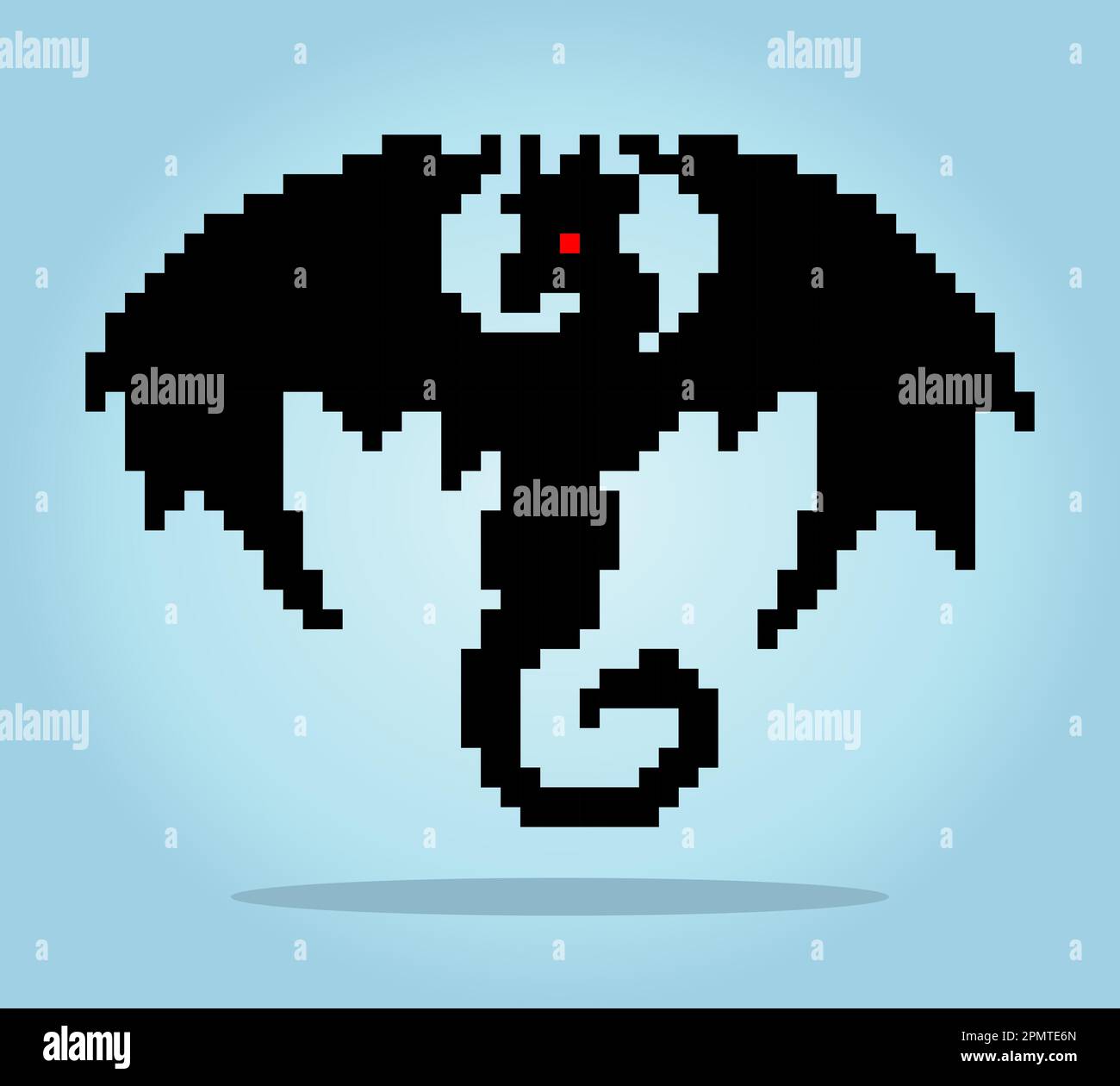 8-bit black dragon pixel image. Animals in vector illustrations Stock Vector Image & Art - Alamy