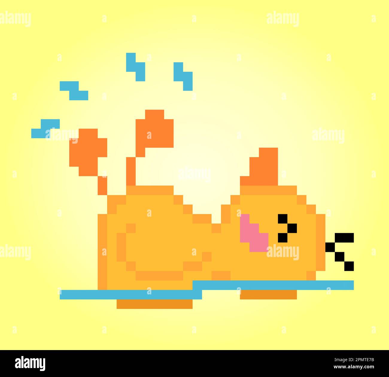 8-bit duck pixels are swimming. Animal game assets in vector illustrations Stock Vector Image ...