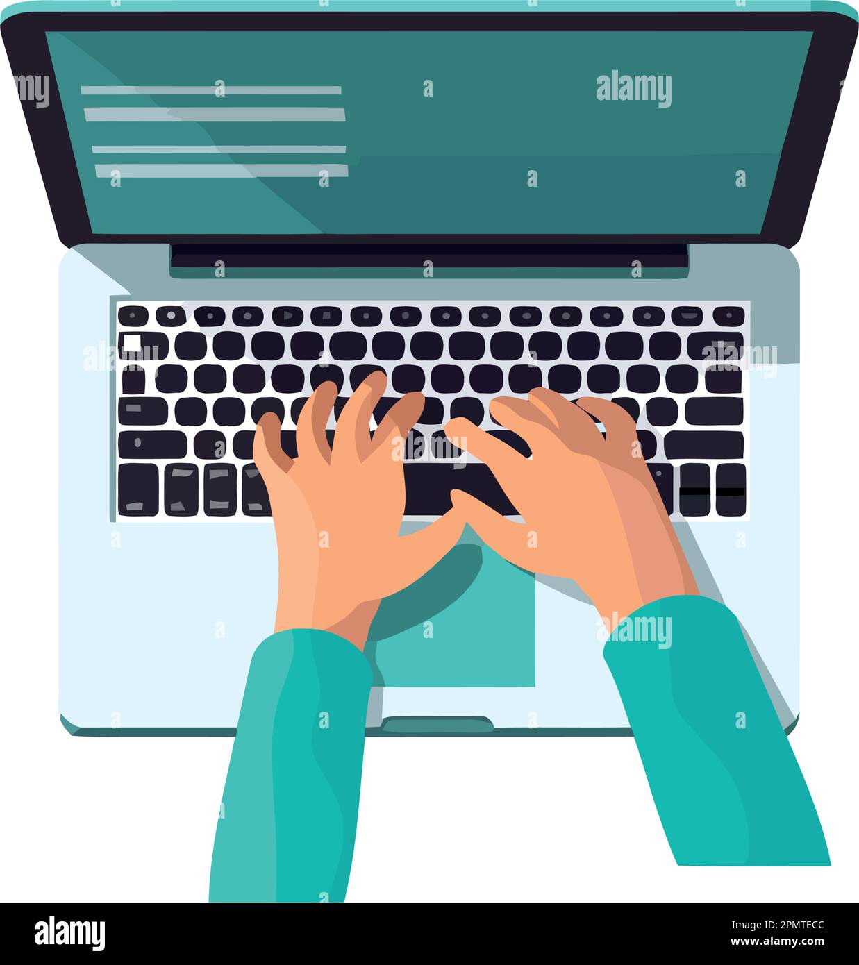 Laptop typing hands businessman Cut Out Stock Images & Pictures - Alamy