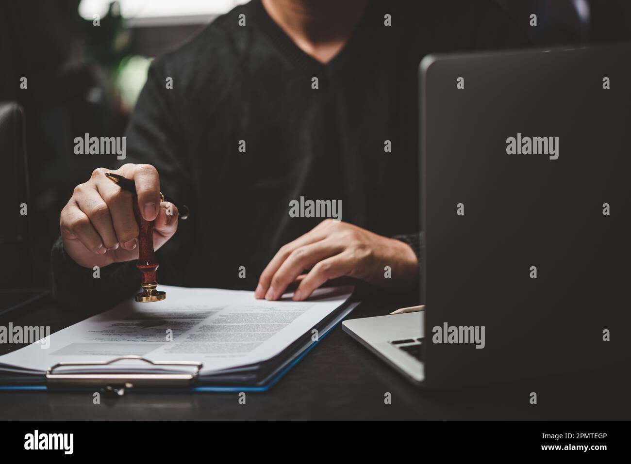 Signing approval record documents stamp confirmation occupation ...