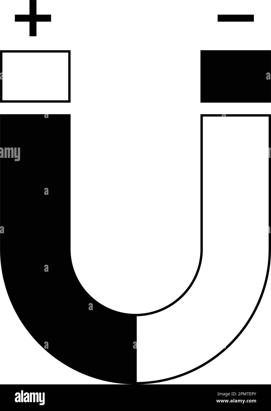 Magnet Icon. Horseshoe Magnetic. Physics Element Symbol Stock Vector ...